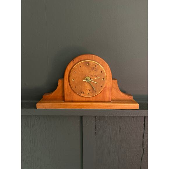 Vintage | Accents | Vintage Handmade 991 Wood Mantle Shelf Clock Signed ...